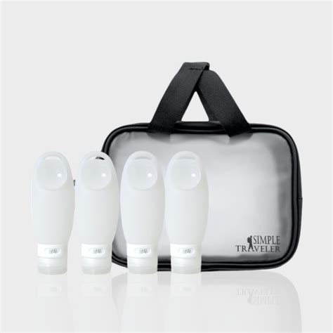심플트레블러 여행용세면도구 실리콘공병 퓨어보틀 파우치 세트