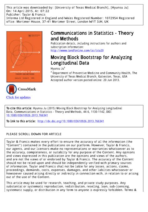 pdf moving block bootstrap for analyzing longitudinal data