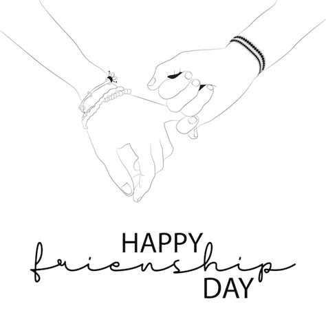 Premium Vector A Black And White Picture Of Friendship Friendship