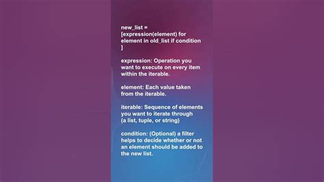 List Comprehension In Python Python Pythonprogramming Pythontutorial Listcomprehension List