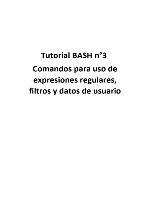 bash tutorial 3 expresiones regulares resumen clase descargar