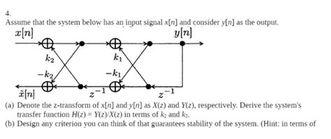 Solved Assume That The System Below Has An Input Signal X N