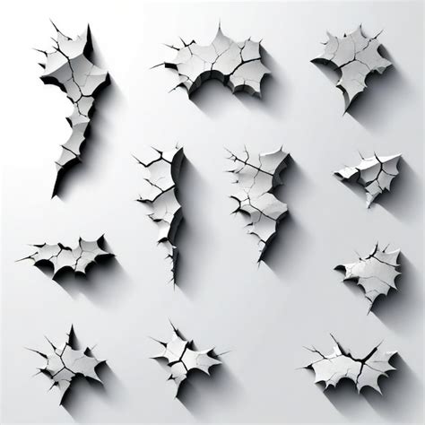 Premium Vector Crack Vector Set White Background Isolated A High Qual
