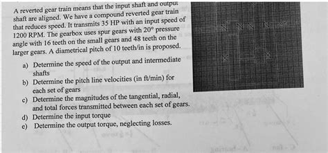 Solved A Reverted Gear Train Signifies That The Input And Output