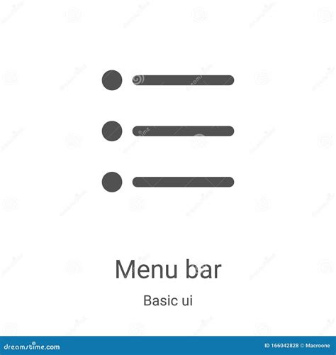 Menu Bar Icon Vector From Basic Ui Collection Thin Line Menu Bar Outline Icon Vector