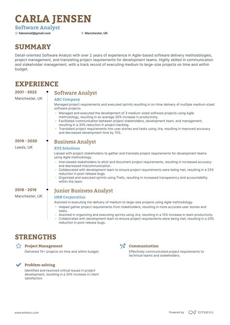 5 Software Analyst Resume Examples And Guide For 2024