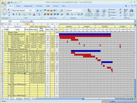 Free Excel Gantt Chart Template 2016 Of Download Gantt Chart In Excel 2016