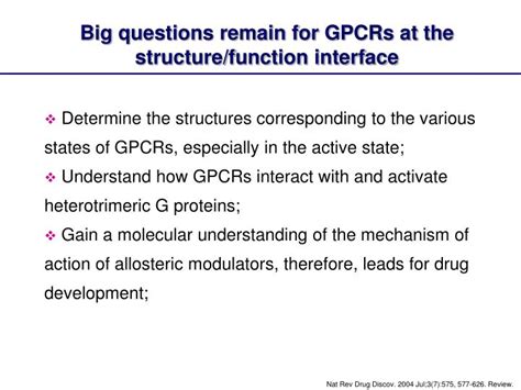 Ppt G Protein Coupled Receptor Gpcr Structure And Function