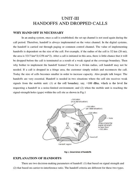 Handoff And Droped Calls Unit Iii Pcmc Pdf Base Station Computer Engineering