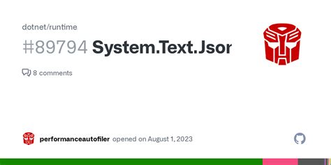 System Text Json Serialization Tests Coldstartserialization Issue Dotnet Runtime Github