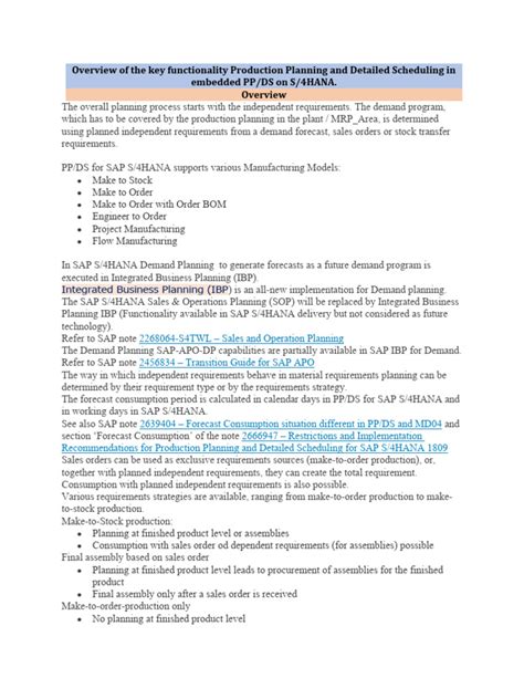 Ov Key Functionality Production Planning And Ds In Embedded Pp