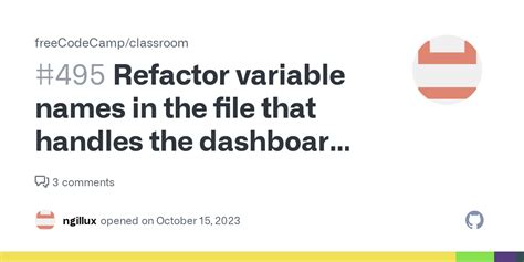 Refactor Variable Names In The File That Handles The Dashboard Page To