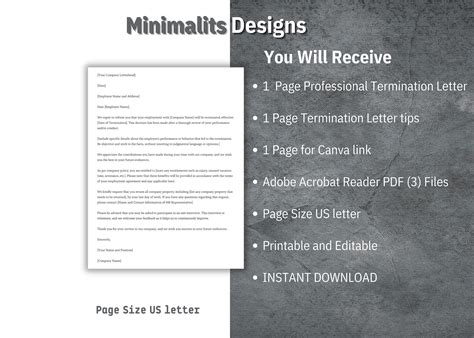 Professional Termination Letter Printable Termination Letter Template