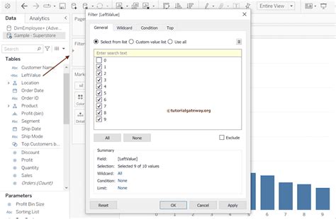 Tableau Benfords Law Chart