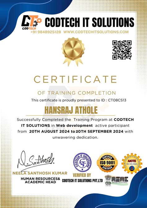 Completed Web Development Training At Codtech It Hansraj Athole Posted On The Topic Linkedin
