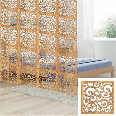 Hanging Room Divider Hollow Carved Design Farmhouse Wall