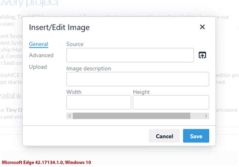Tinymce 5 Rc1 Image And Media Plugins Dialog Width On Firefoxedge