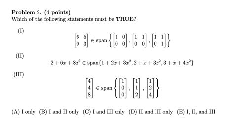 Solved Problem 2 4 Points Which Of The Following
