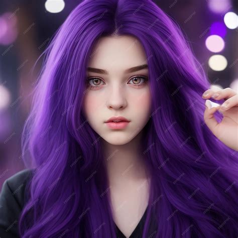Premium Photo Purple Hair Style Fashion Women Picture Ai Generated