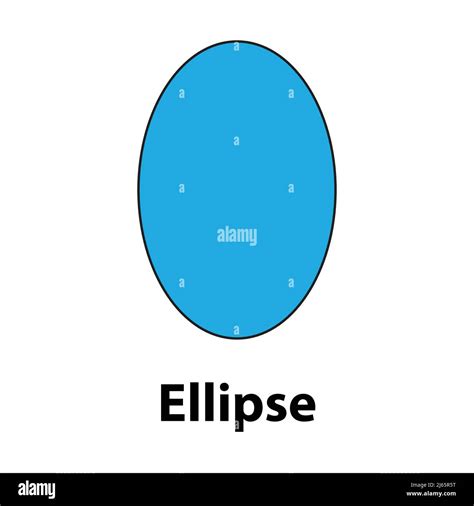 Ellipse Geometric Shape Blue Color Vector Stock Vector Image And Art Alamy
