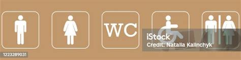 공공 장소 표지판 화장실 표지판입니다 Wc 기호입니다 공중 화장실 기호 Wc 벡터 그림입니다 Eps 10 가정의 방에 대한 스톡