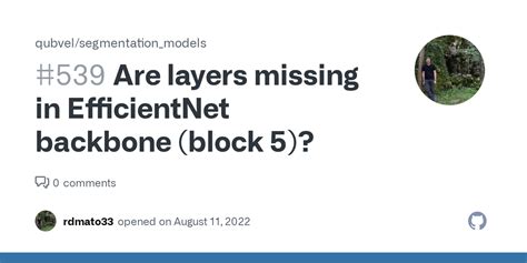 Are Layers Missing In Efficientnet Backbone Block 5 · Issue 539 · Qubvelsegmentationmodels