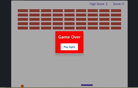Brick Breaker Game Using Bootstrap In Vanillajs With Source Code