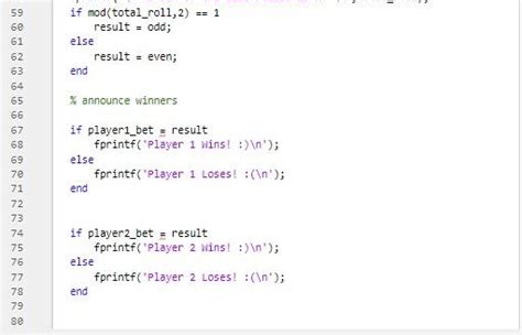 Solved MATLAB Debug a game of Chō han Download files Chegg