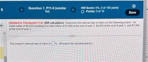 Solved Related To Checkpoint 114 Irr Calculation