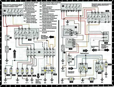 Цветные схемы электрооборудования автомобиля Audi 100 А6 с 1994 года C4 Схемы