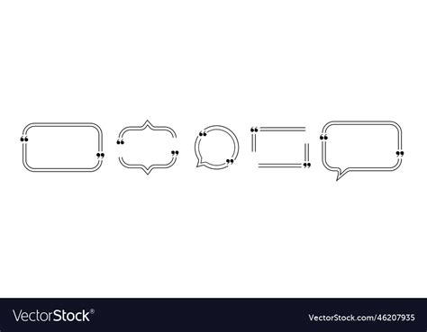 Quote Box Frame Texting Boxes Blank Royalty Free Vector