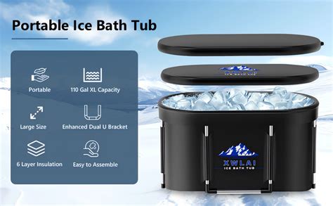 Xl Ice Bath Tub For Athletes 110 Gal Large Oval Cold Plunge Tub With 2
