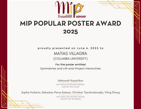 Mixed Integer Programming Workshop 2025