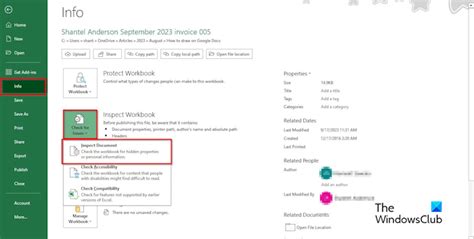 How To View Or Display Document Properties In Excel