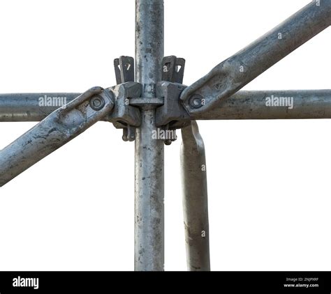 Close Up Scaffolding Of A Pipe Clamp Isolated Stock Photo Alamy