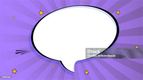 팝 아트 시작 배경 폭발에에서도 서 스타일 빈 레이아웃 템플릿을 하프톤 도트 구름 기둥과 고립된 점 패턴에 보라색 배경 광고 표지 포스터에 대 한 서식 파일 벡터 갈색에