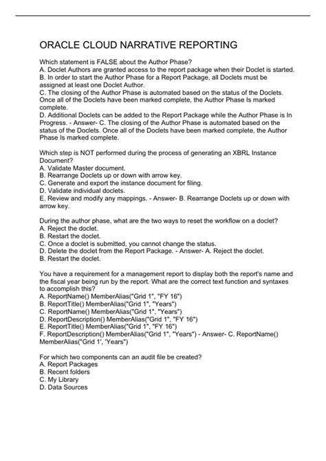 Oracle Cloud Narrative Reporting Oracle Cloud Stuvia Us