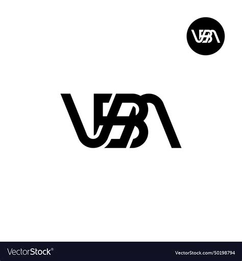 Letter Vba Monogram Logo Design Royalty Free Vector Image
