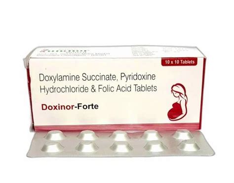 Doxinor Forte Tablet Doxylamine Succinate Pyridoxine Hydrochoride And Folic Acid Tab For Clinic