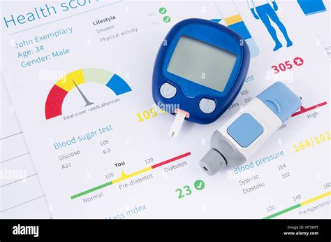 Health Examination Glucometer And Test For Diabetes Stock Photo Alamy