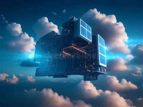 Cloud Networking Technology Generative Ai Illustration Stock Illustration Illustration Of