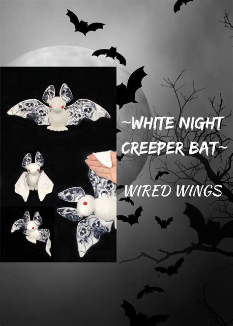 Bat Plush With Skulls Stuffed Bat With Wired Wings Goth Bat Doll