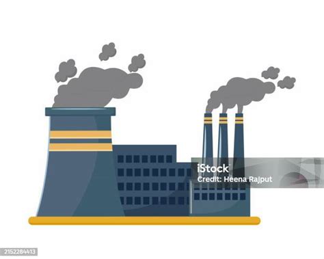 화학 산업과 식물에 의한 연기로 공기의 오염 환경 오염 및 자연에 대한 피해 벡터 일러스트 레이 션 0명에 대한 스톡 벡터 아트