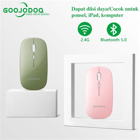 Promo Goojodoq Dual Mode 2 4ghz Wireless Bluetooth 2 In 1 Cordless Mouse Ungu Jakarta Utara