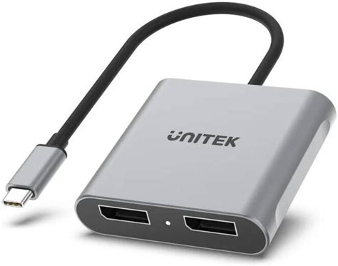 Unitek Usb C To Dual Displayport Adapter Up To 8k 7680x4320 60hz Resolution Support Mst And