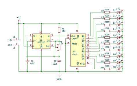 Led Chaser Circuit Using 555 Timer Ic And Cd4017 A Comprehensive Guide Teknotrek Electronics