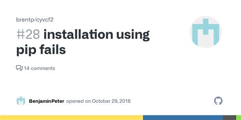 Installation Using Pip Fails · Issue 28 · Brentpcyvcf2 · Github