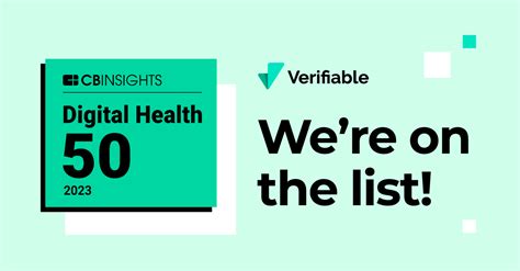 Cb Insights Selects Verifiable For Their 2023 Digital Health 50