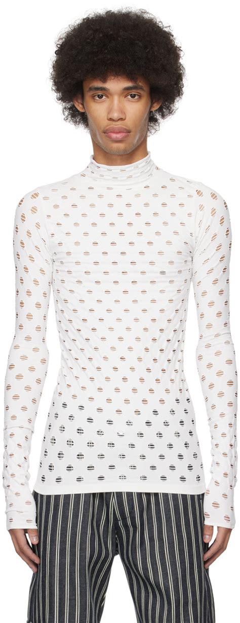 Maisie Wilen White Perforated Turtleneck Maisie Wilen