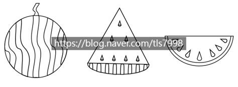 여름 수박 색칠하기 도안 네이버 블로그